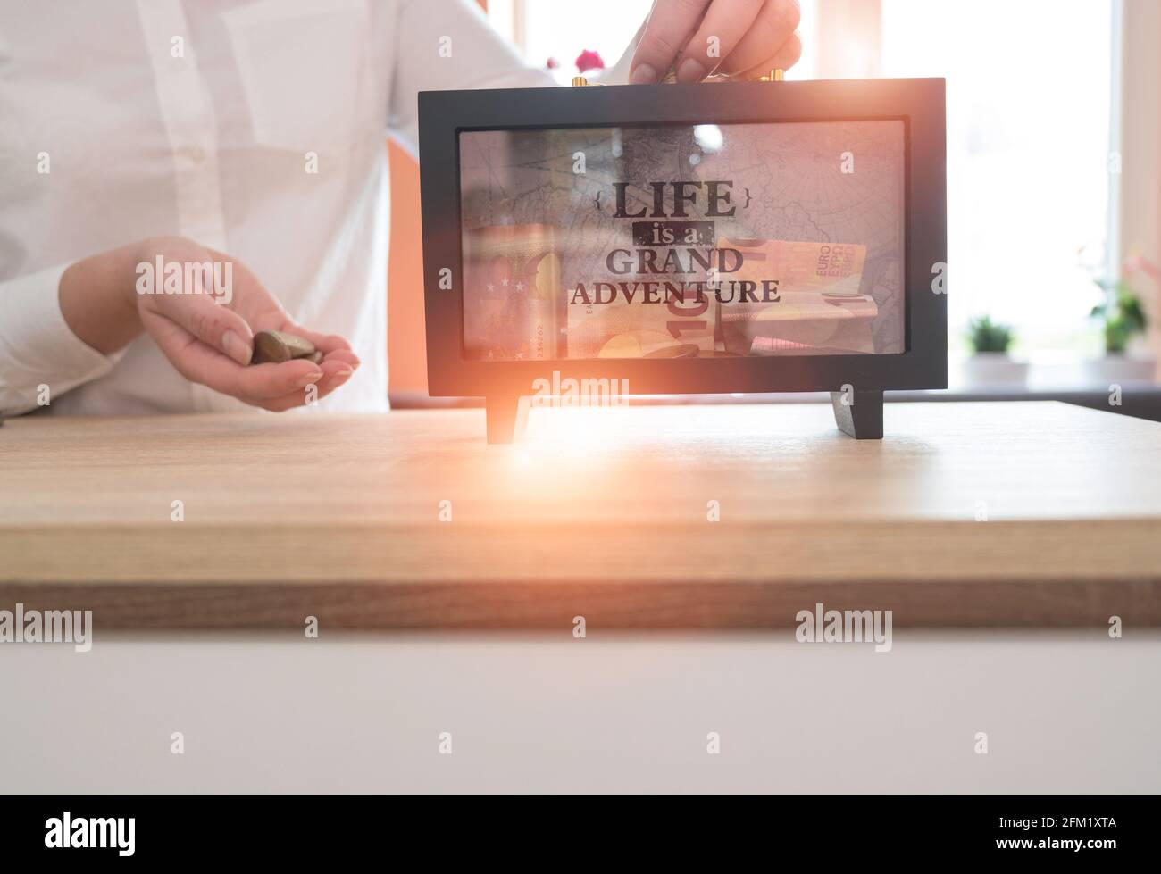 Coin Money Box Hand Not Piggy Bank High Resolution Stock Photography ...