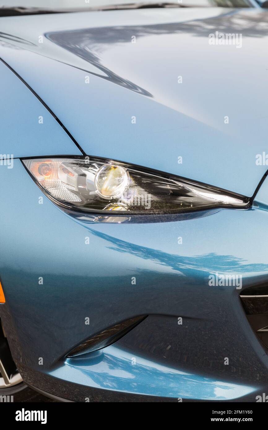 Front view of a new, blue 2020 Mazda MX-5 Miata GT RF Stock Photo - Alamy