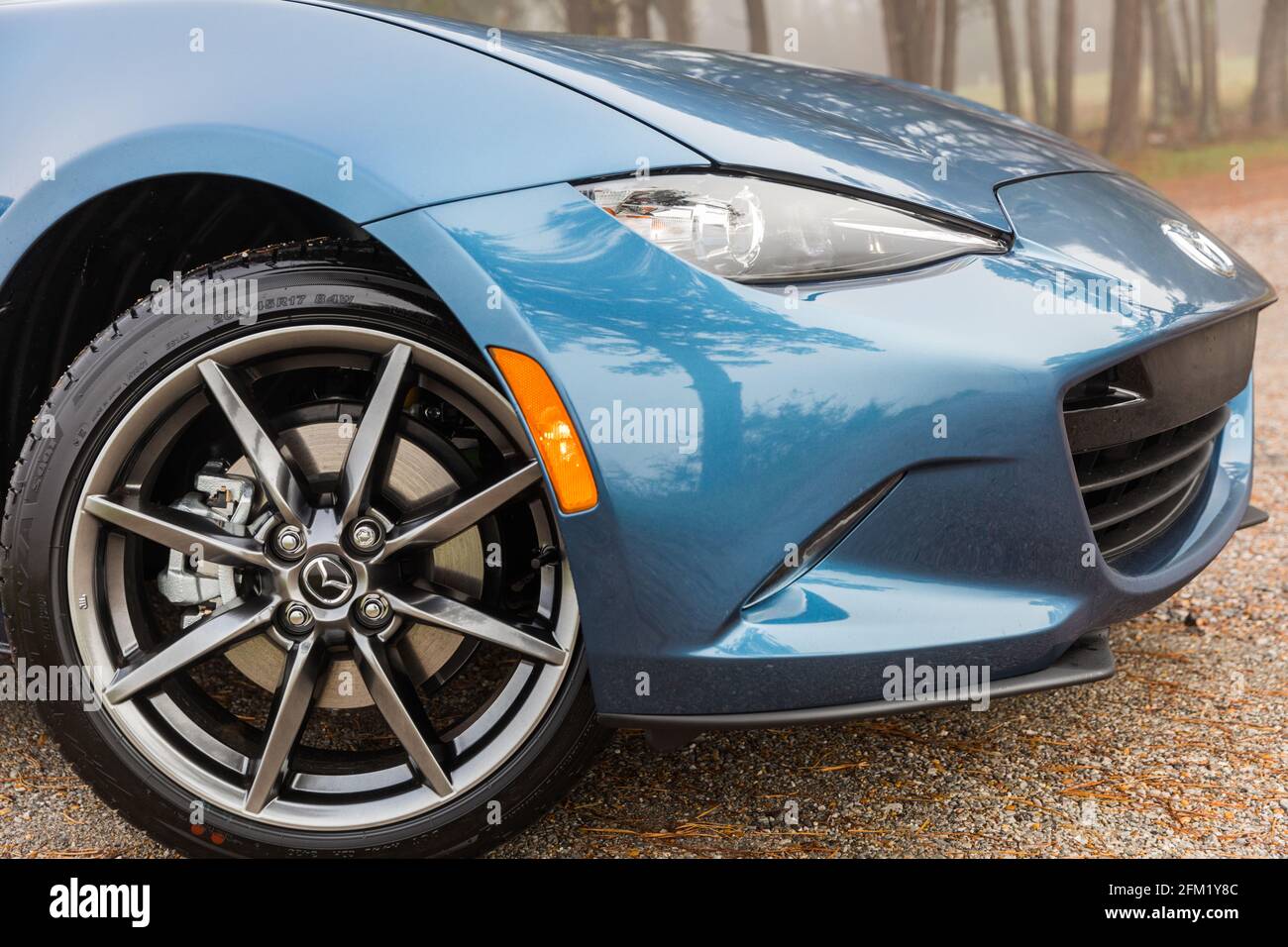 Front view of a new, blue 2020 Mazda MX-5 Miata GT RF Stock Photo - Alamy