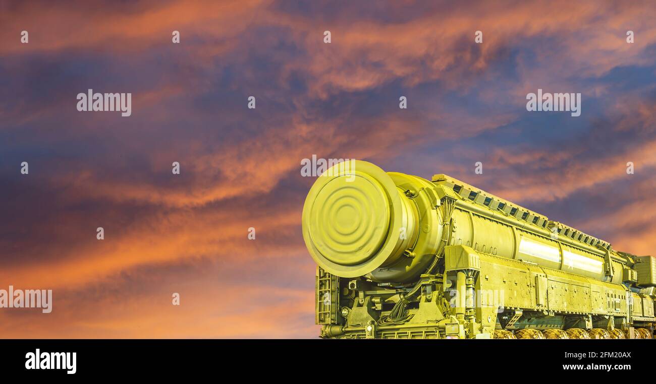 Russian modern weapons at night against the sky, Russia Stock Photo - Alamy