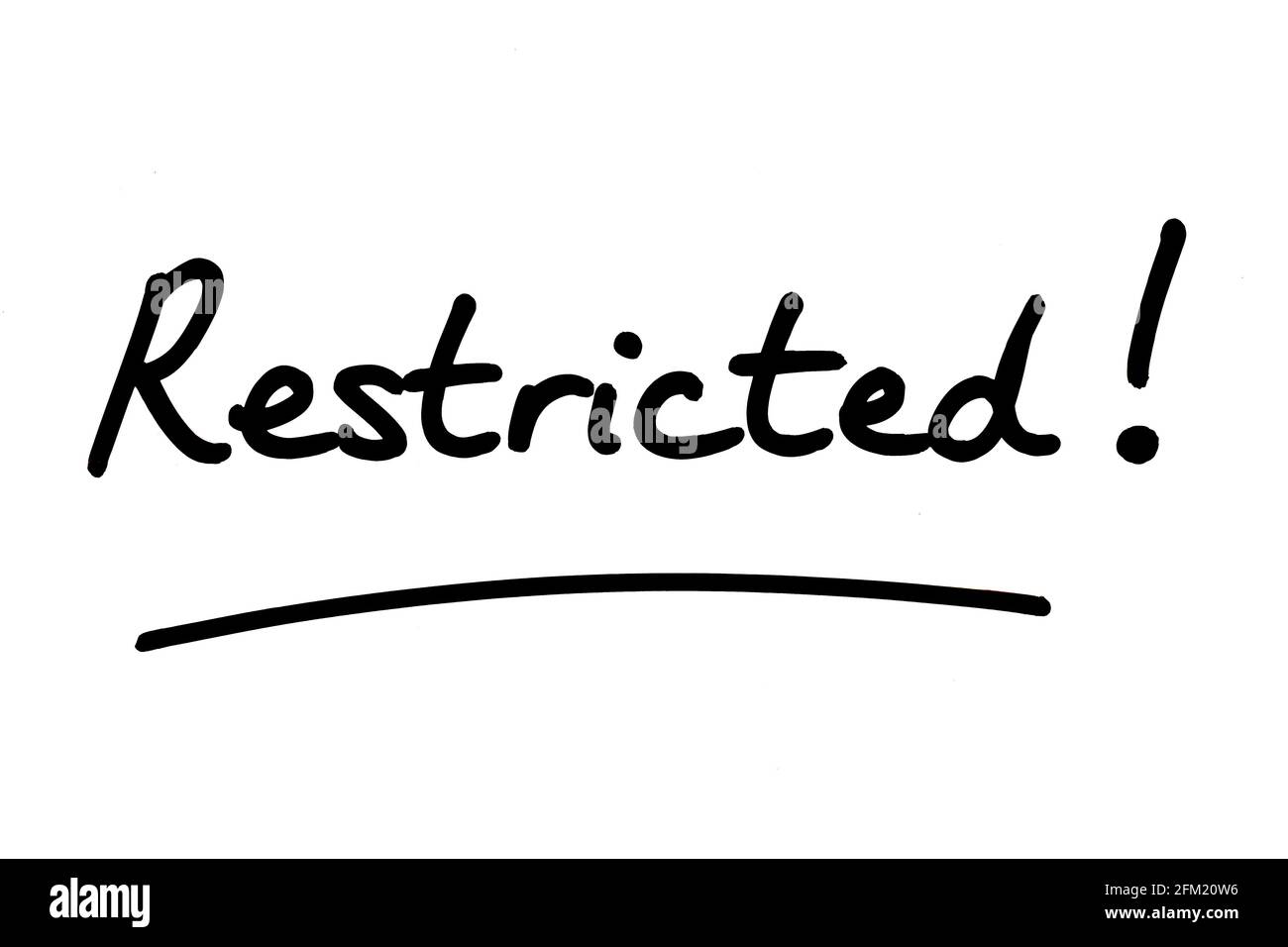Restricted! handwritten on a white background Stock Photo - Alamy