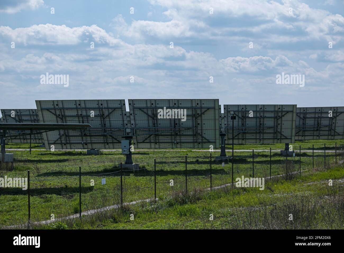Solar cells, or solar module, or solar panels in a solar power plant ...