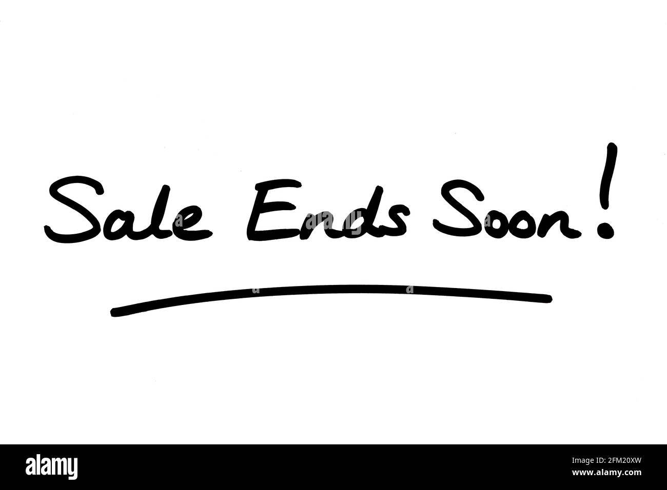 Sale Ends Soon! handwritten on a white background Stock Photo - Alamy