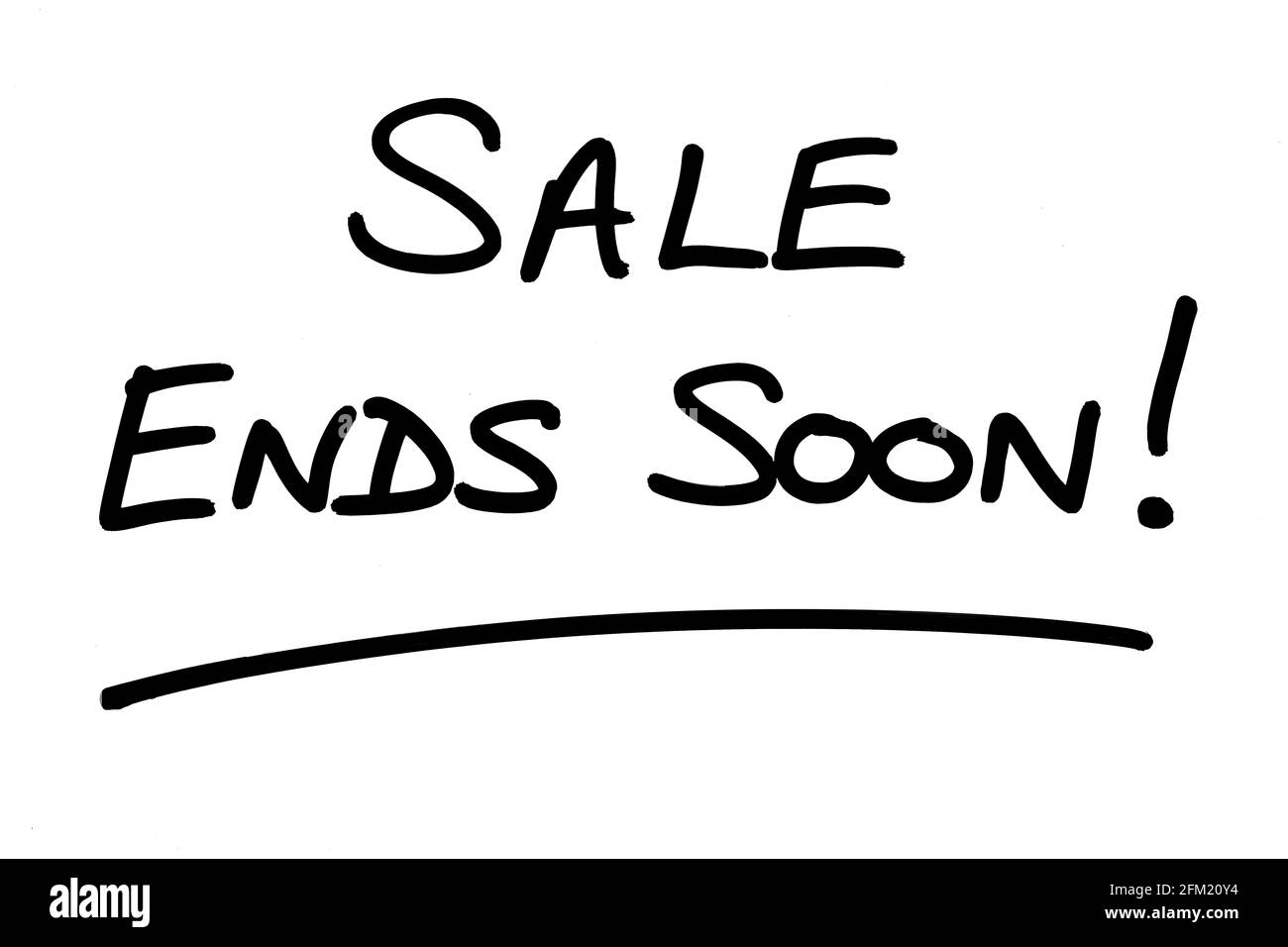 SALE ENDS SOON! handwritten on a white background Stock Photo - Alamy