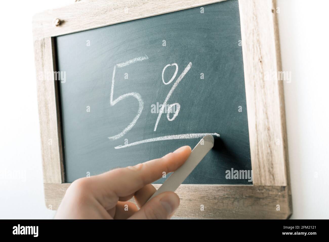 5 Percent Handwritten With Chalk On Blackboard Stock Photo - Alamy