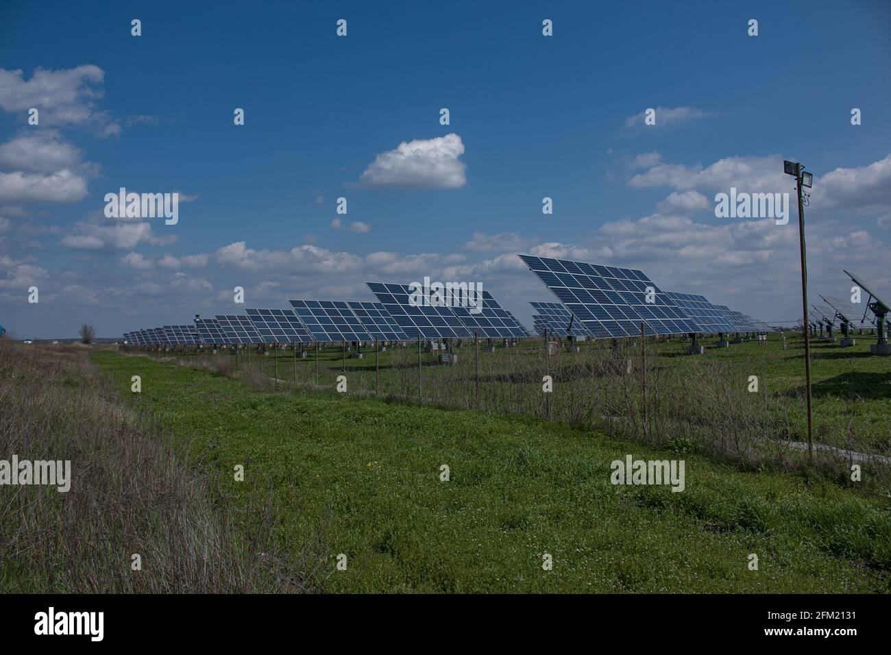 Solar cells, or solar module, or solar panels in a solar power plant ...