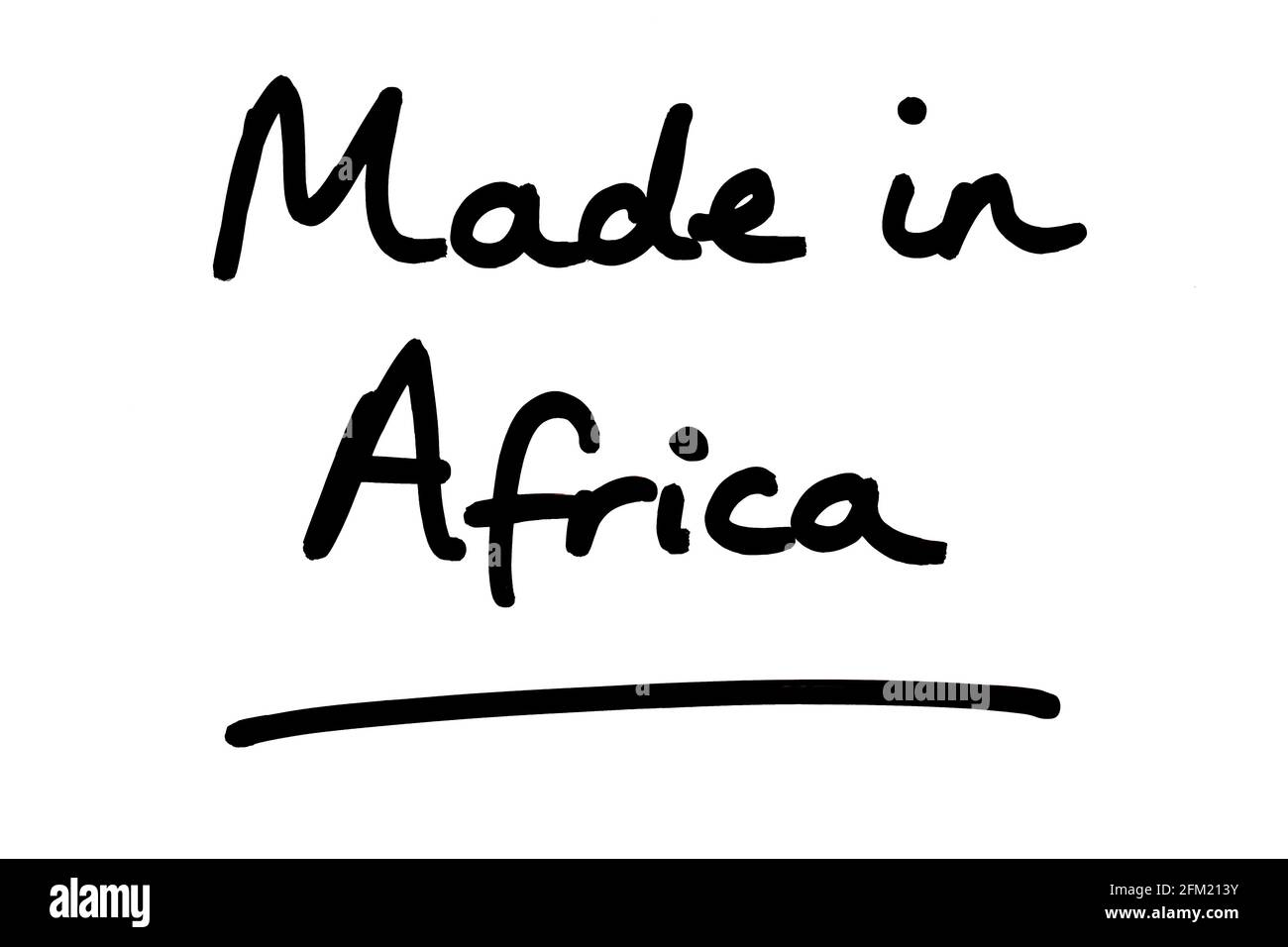 Made in Africa, handwritten on a white background Stock Photo - Alamy