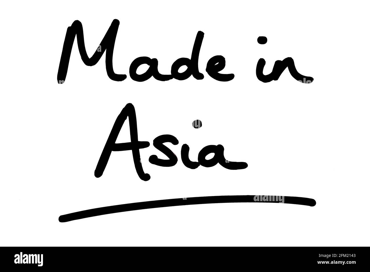 Made in Asia, handwritten on a white background Stock Photo - Alamy