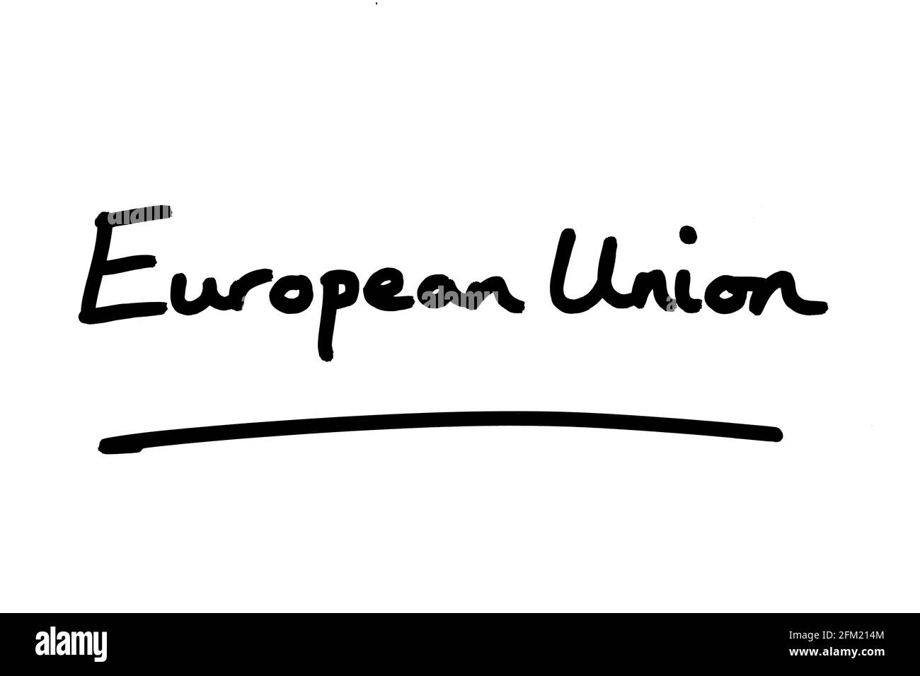 European Union, handwritten on a white background Stock Photo - Alamy