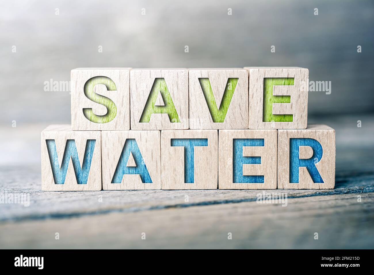 Save Water Written On Wooden Blocks On A Board - Climate Change Concept ...