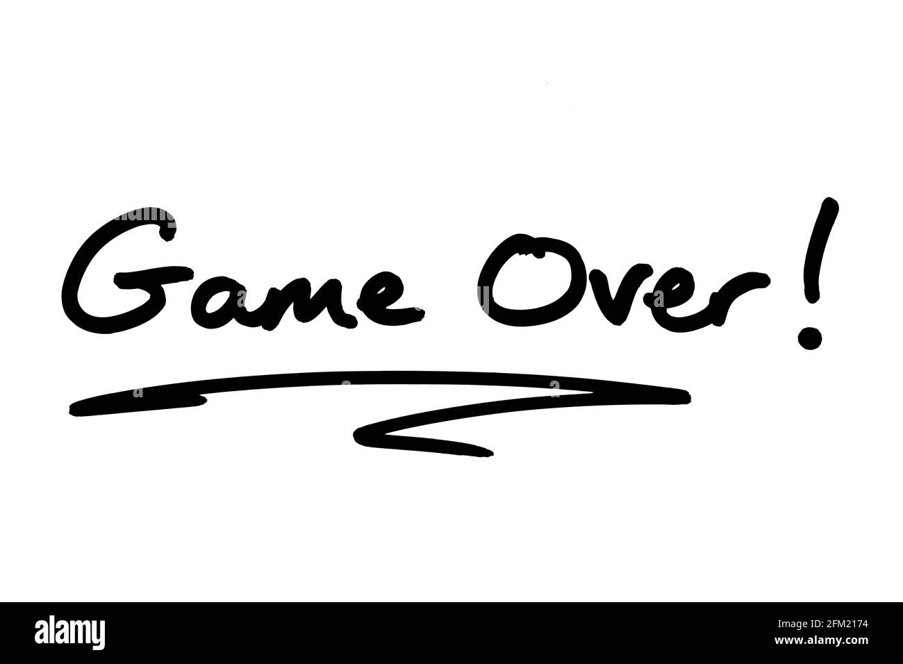 Game Over! handwritten on a white background Stock Photo - Alamy
