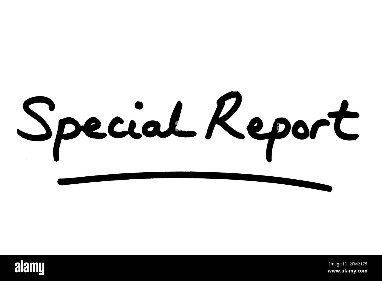 Special Report, handwritten on a white background Stock Photo - Alamy