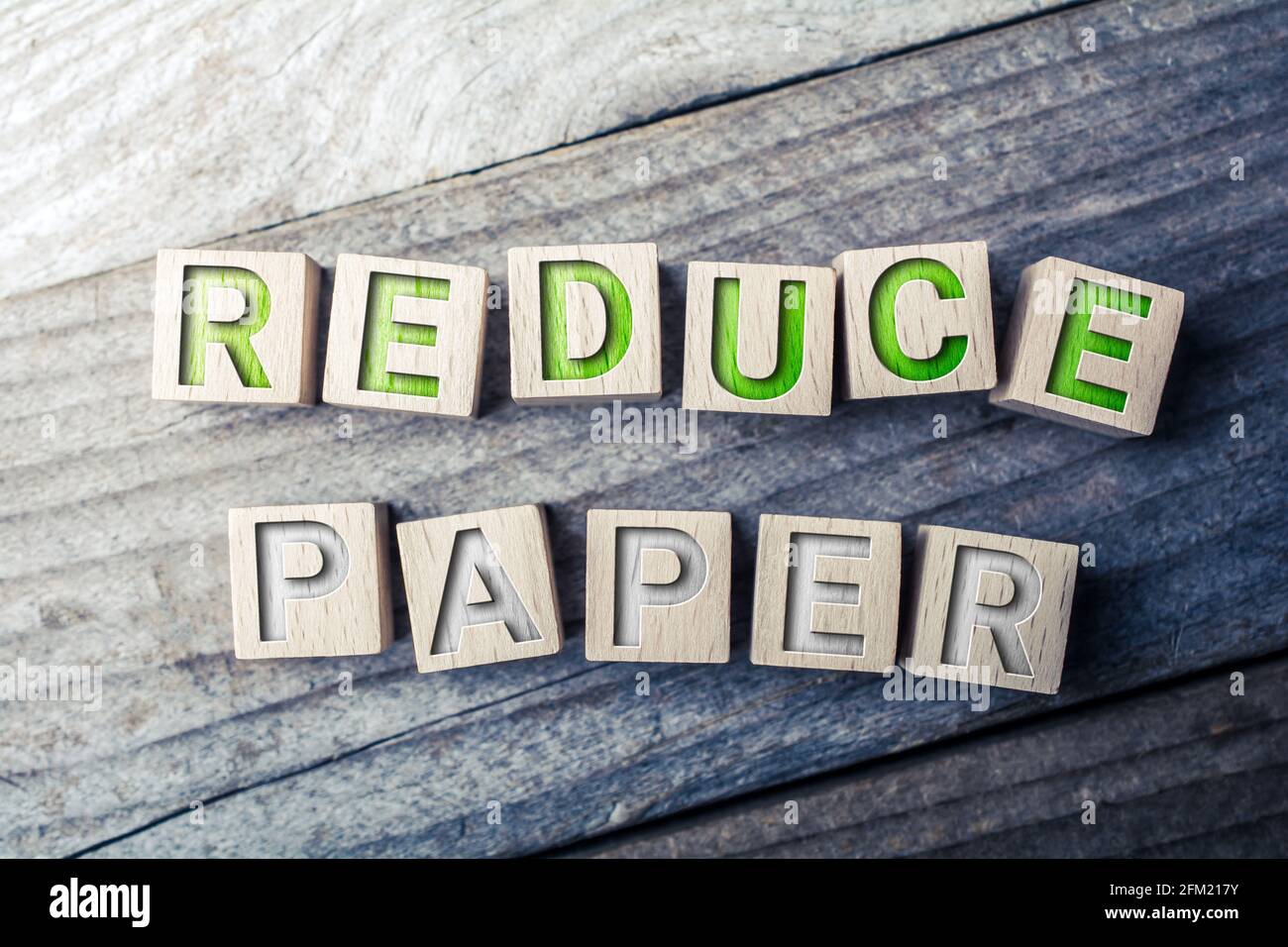 Reduce Paper Written On Wooden Blocks On A Board - Save Trees Concept ...