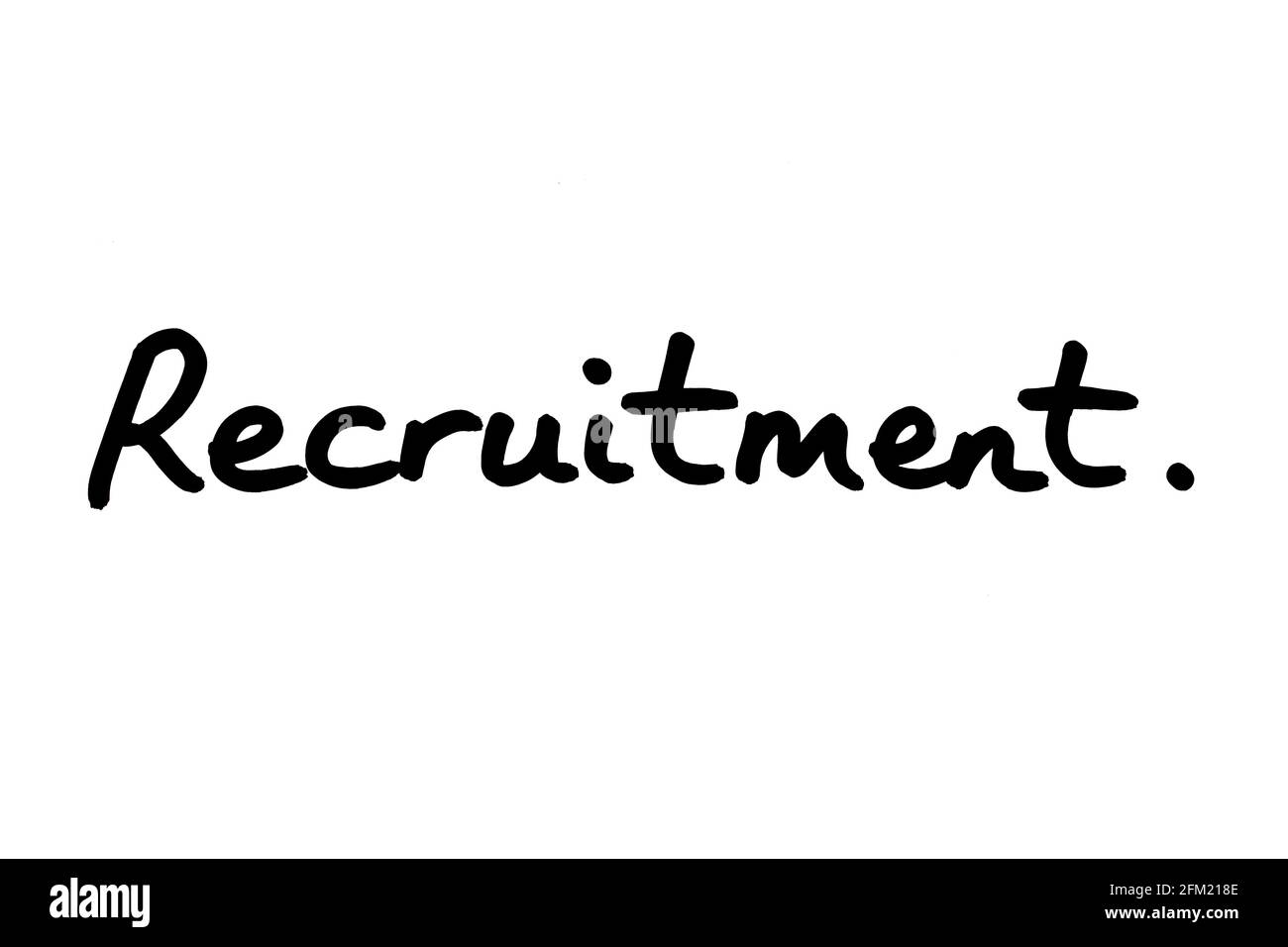 Recruitment, handwritten on a white background Stock Photo - Alamy