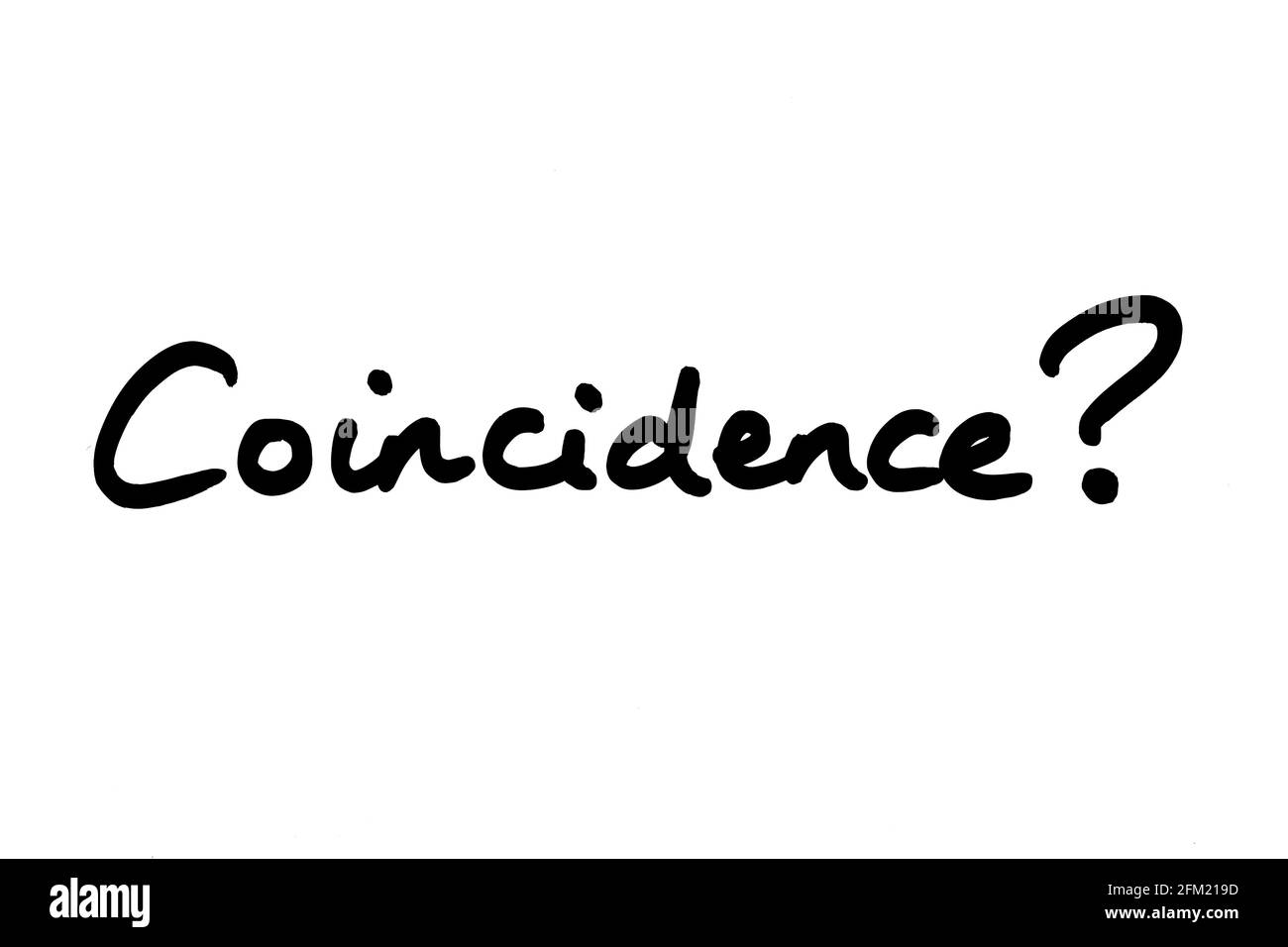 Coincidence? handwritten on a white background Stock Photo - Alamy
