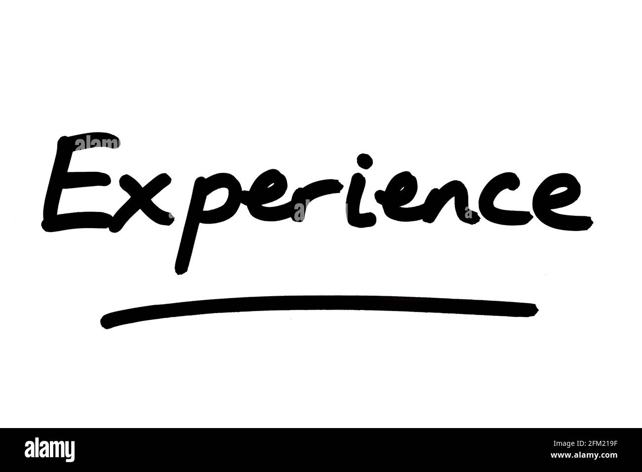 Experience, handwritten on a white background Stock Photo - Alamy