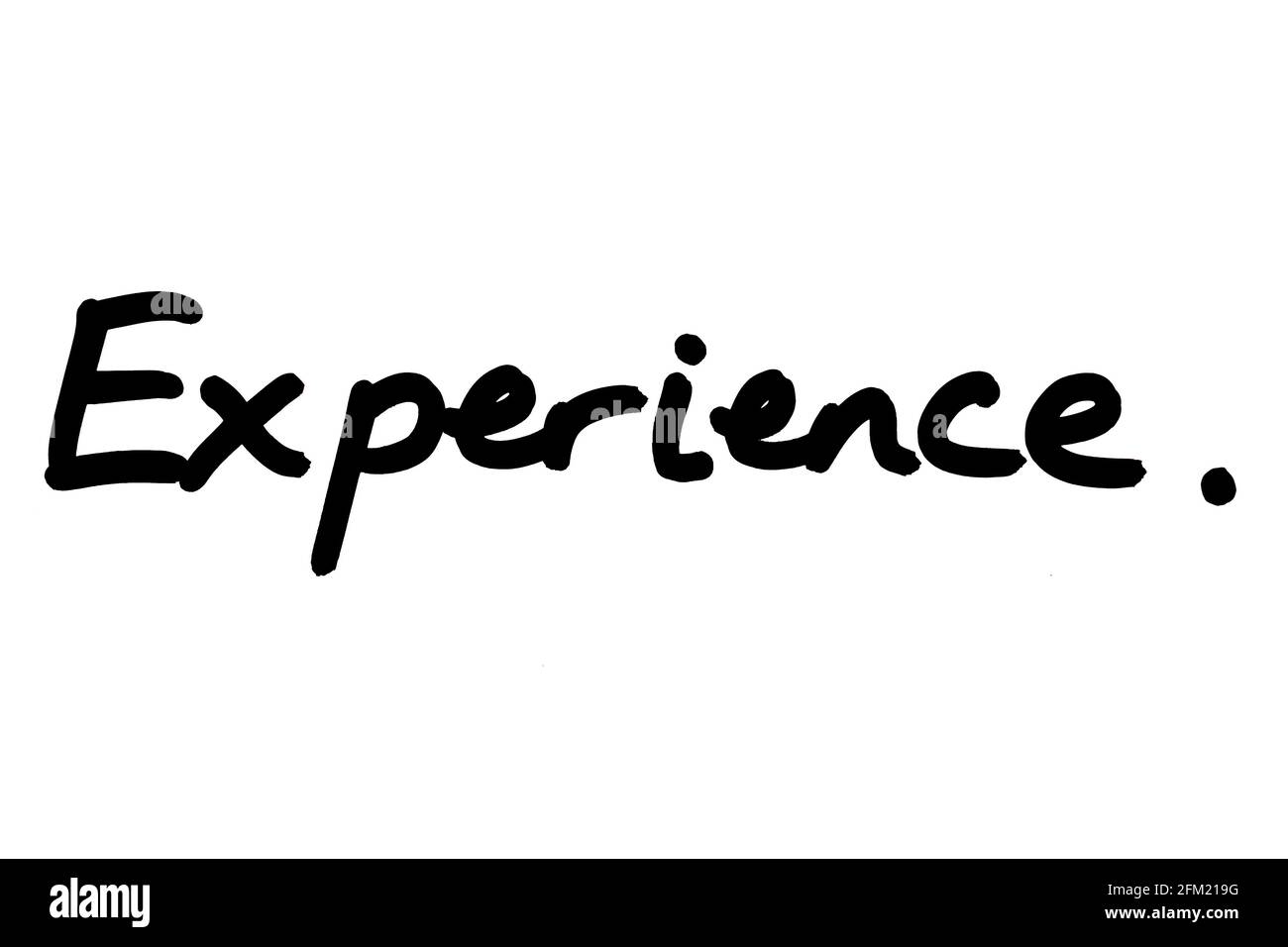 Experience, handwritten on a white background Stock Photo - Alamy