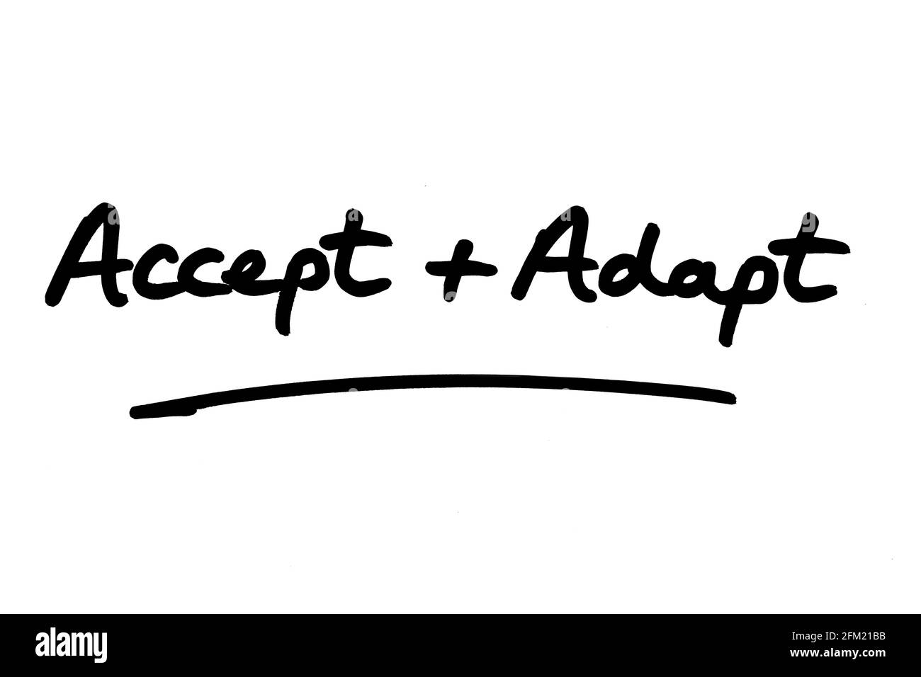 Accept and Adapt, handwritten on a white background Stock Photo - Alamy