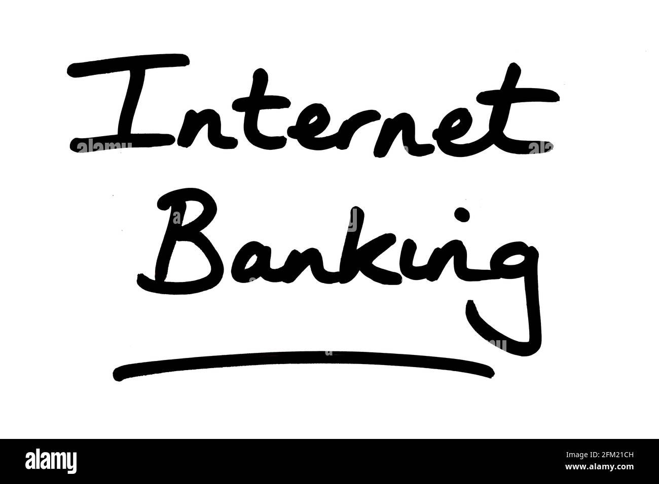 Internet Banking, handwritten on a white background Stock Photo - Alamy