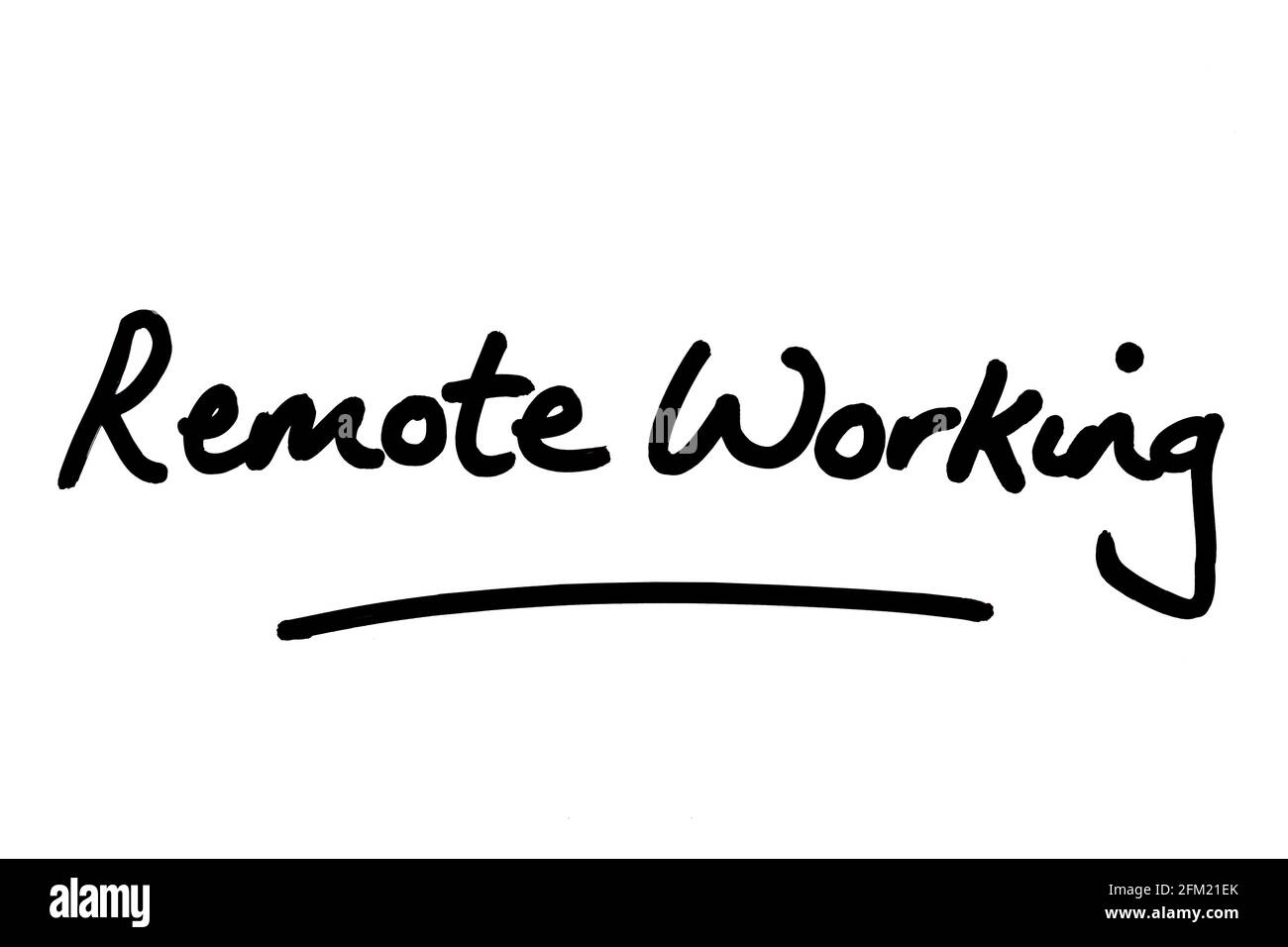 Remote Working, handwritten on a white background Stock Photo - Alamy