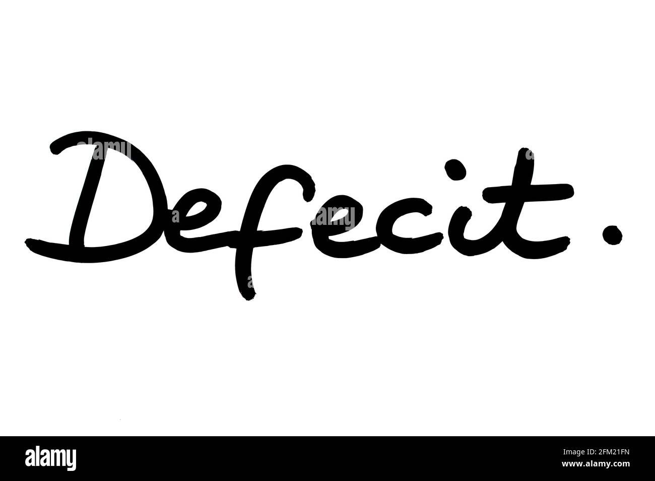Deficit, handwritten on a white background Stock Photo - Alamy