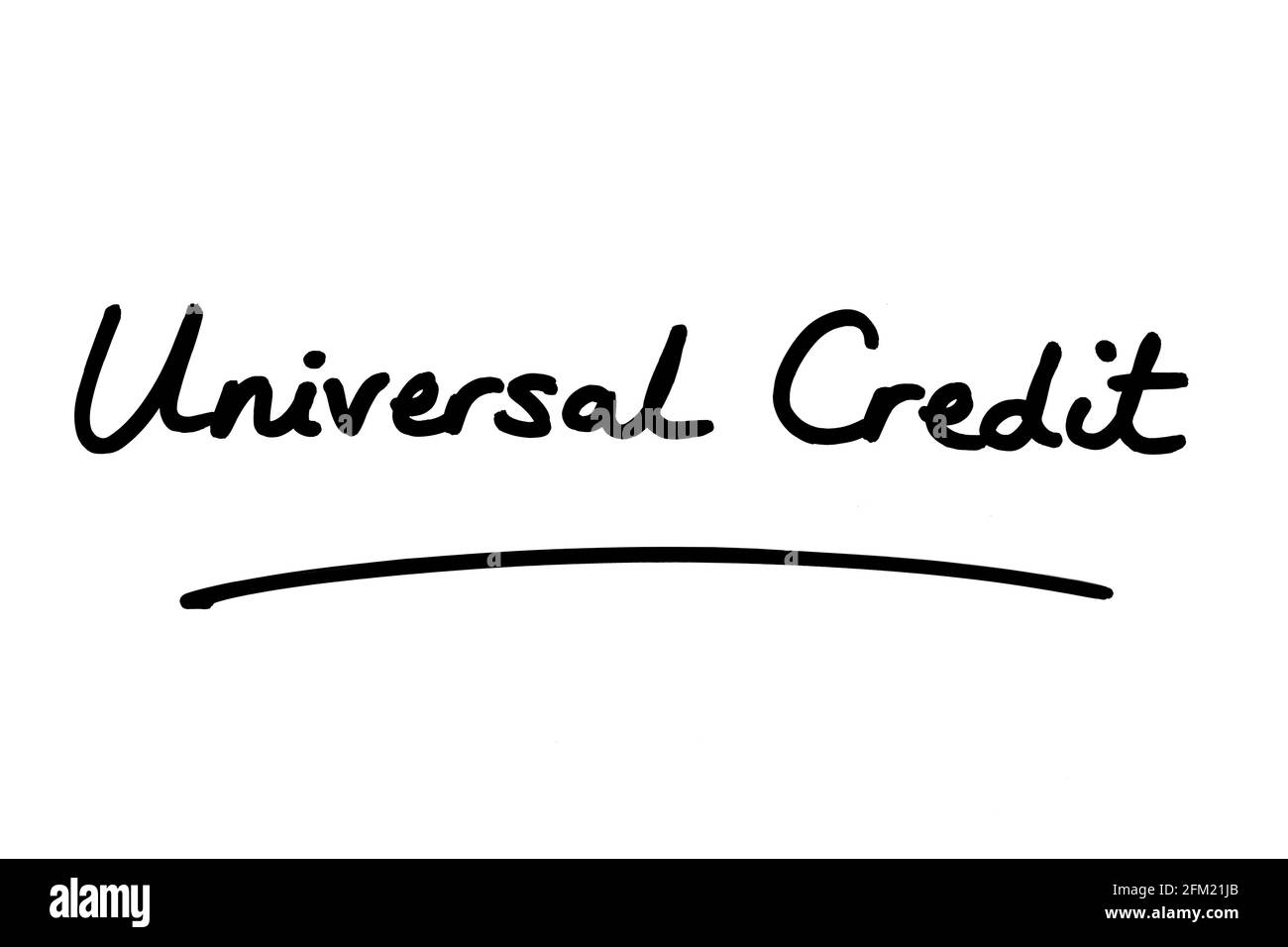 Universal Credit, handwritten on a white background Stock Photo - Alamy