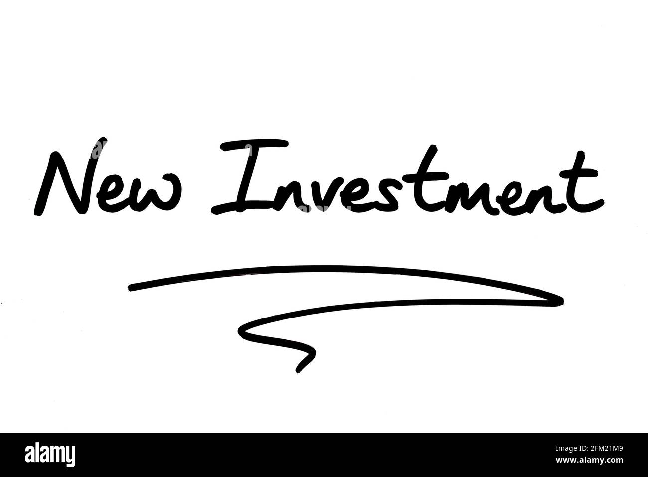 New Investment, handwritten on a white background Stock Photo - Alamy