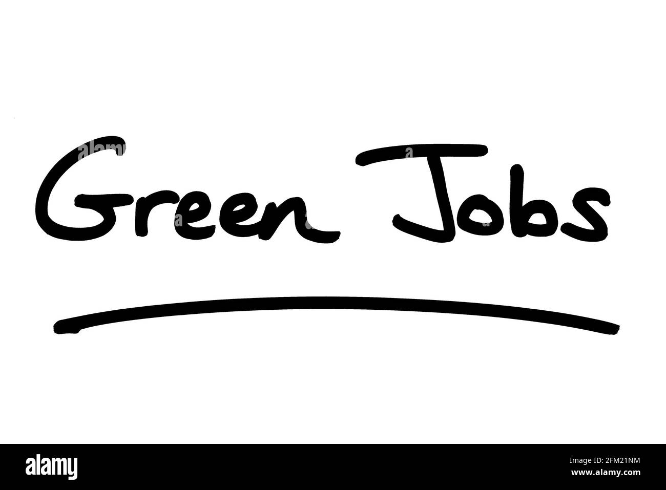 Green Jobs, handwritten on a white background Stock Photo - Alamy