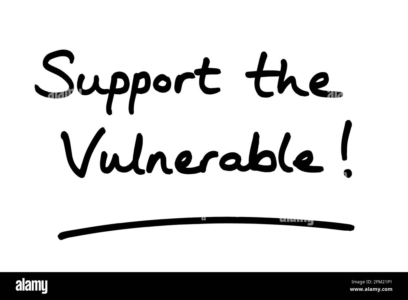 Support the Vulnerable! handwritten on a white background Stock Photo ...