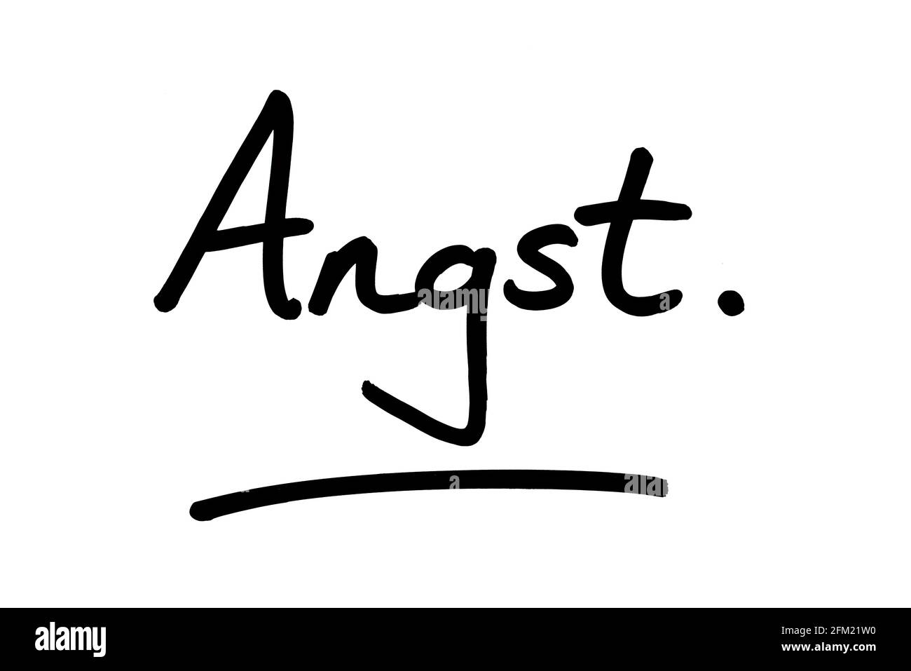 Angst, handwritten on a white background Stock Photo - Alamy