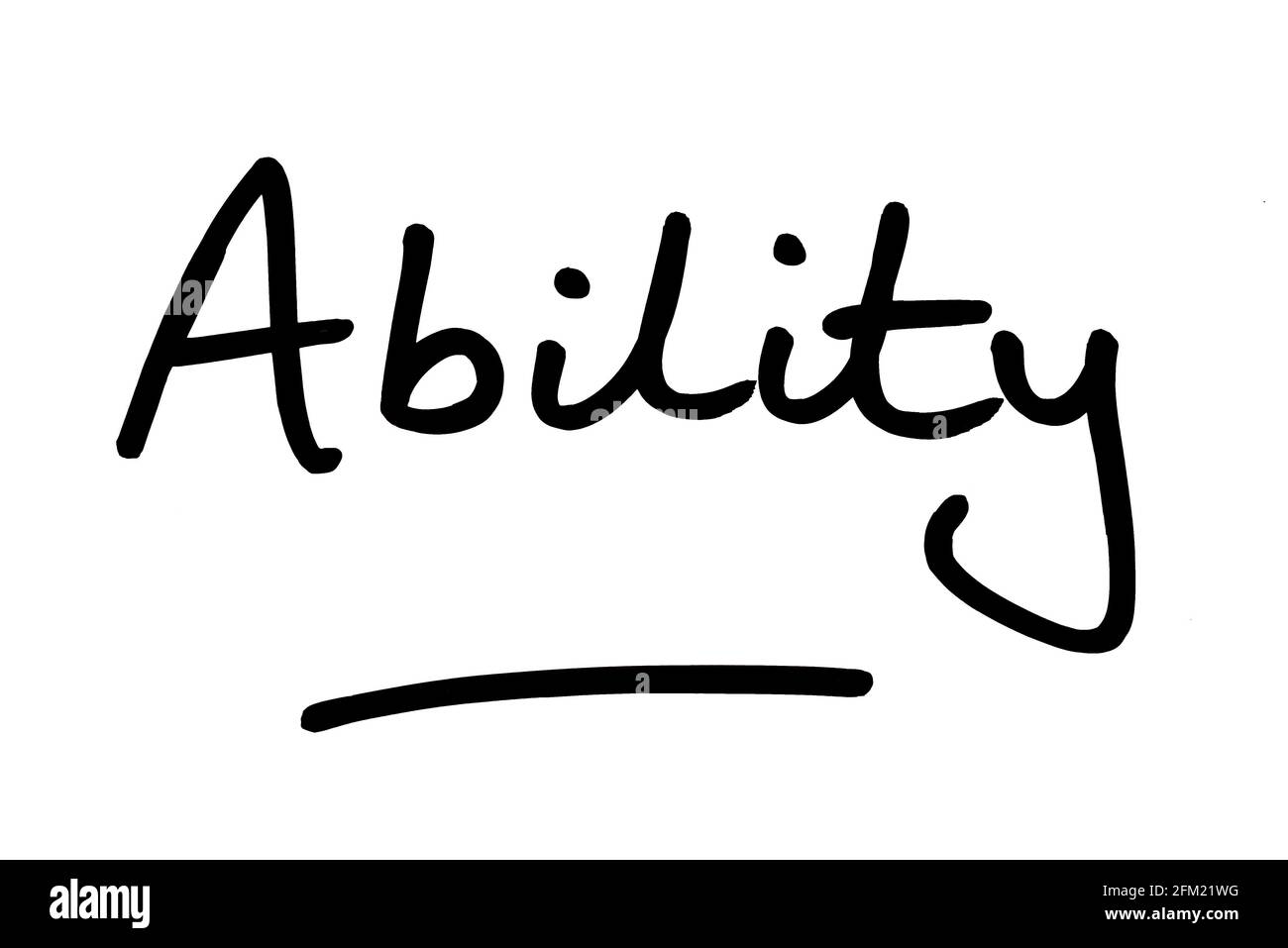 Ability, handwritten on a white background Stock Photo - Alamy