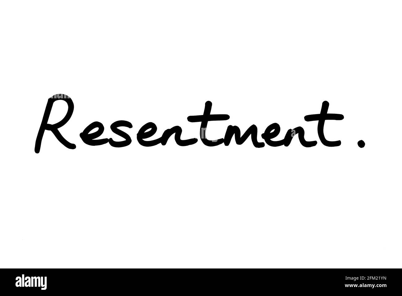 Resentment, handwritten on a white background Stock Photo - Alamy