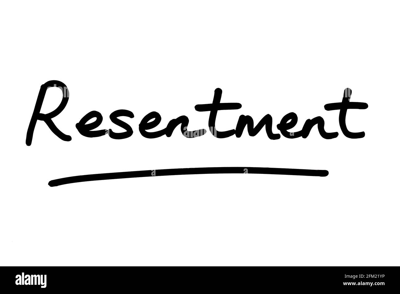 Resentment, handwritten on a white background Stock Photo - Alamy