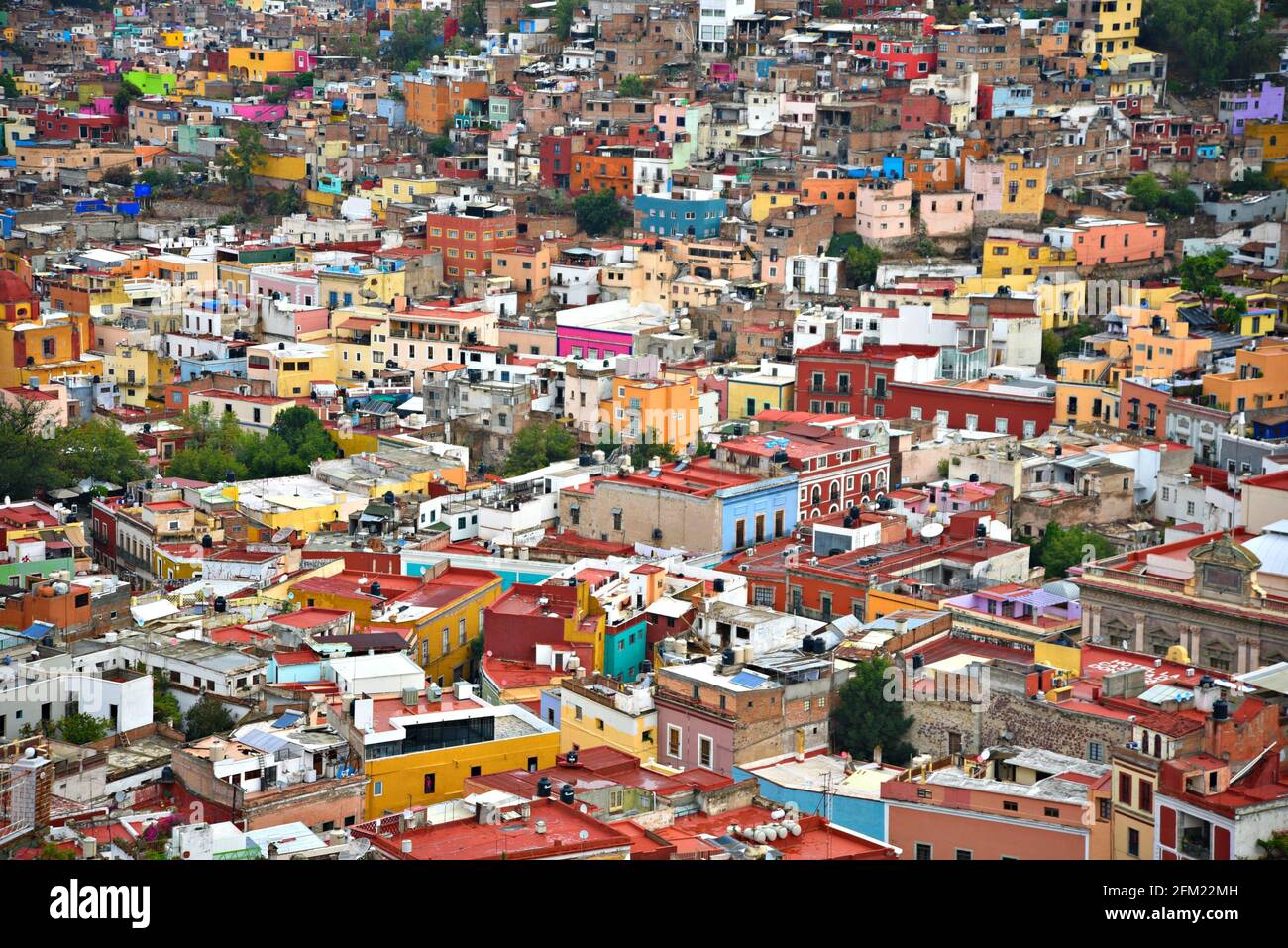 Urban landscape with panoramic view of colorful casitas, the typical ...