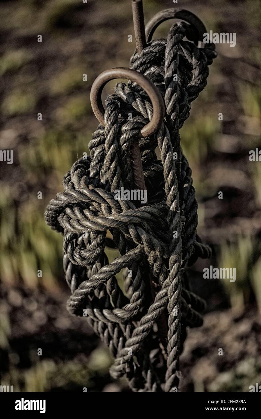 Abstract close-up of textured coiled rope Stock Photo - Alamy