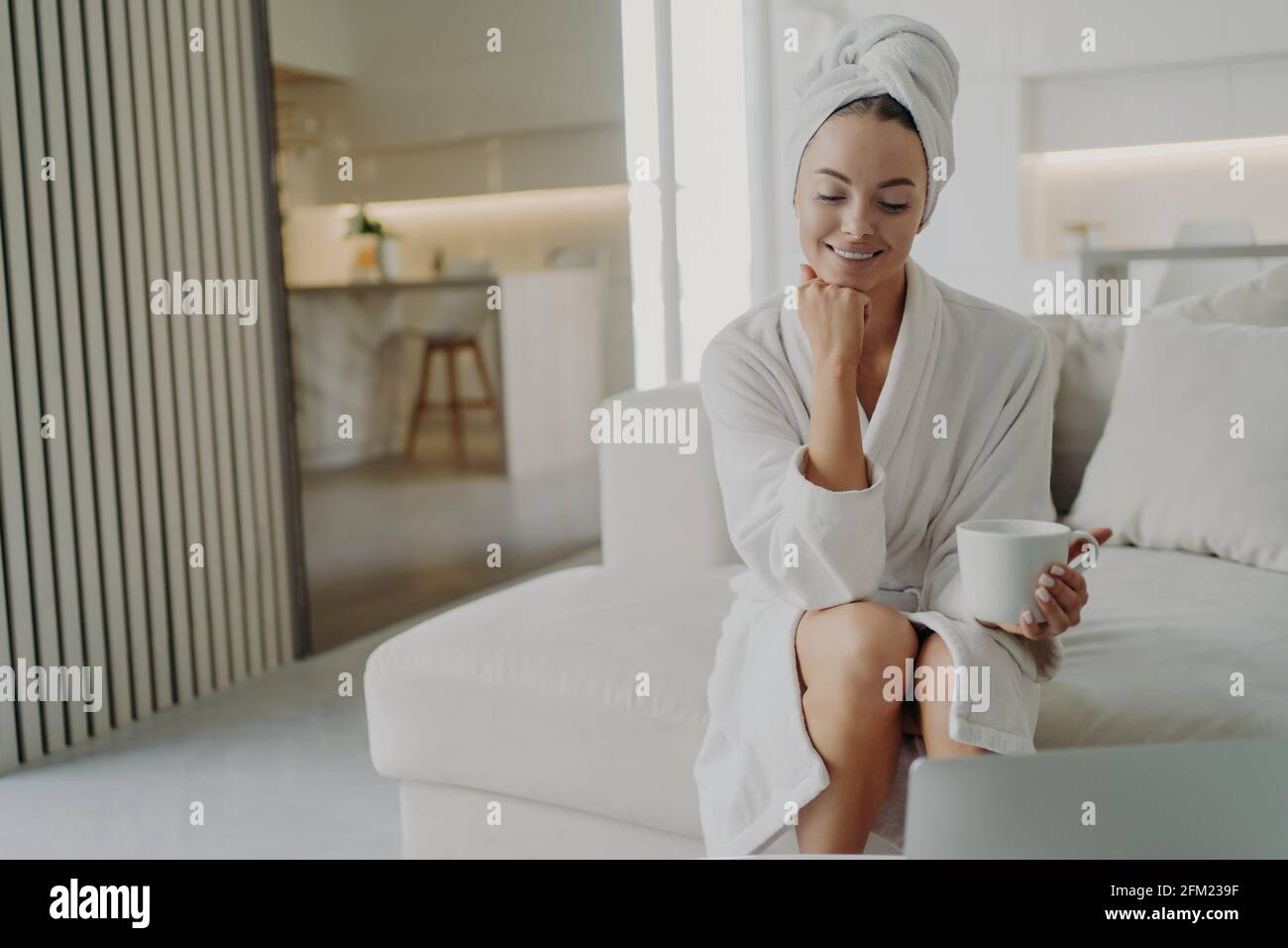 Beautiful woman after shower hi-res stock photography and images - Alamy