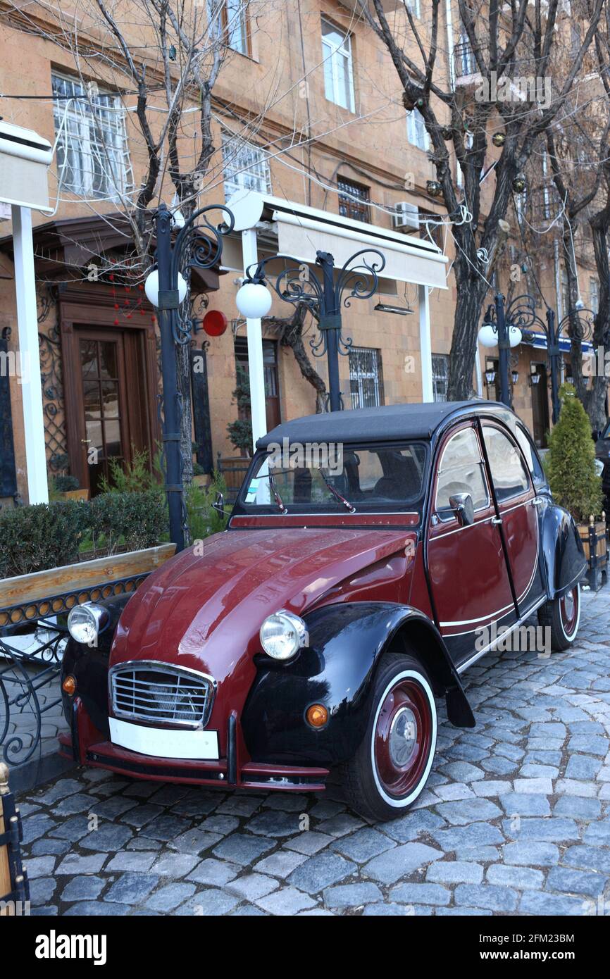 The retro car in the city, Armenia Stock Photo - Alamy