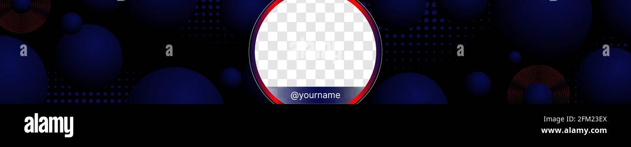 Dark Blue Banner for Video Platform Channel Header with Transparent ...