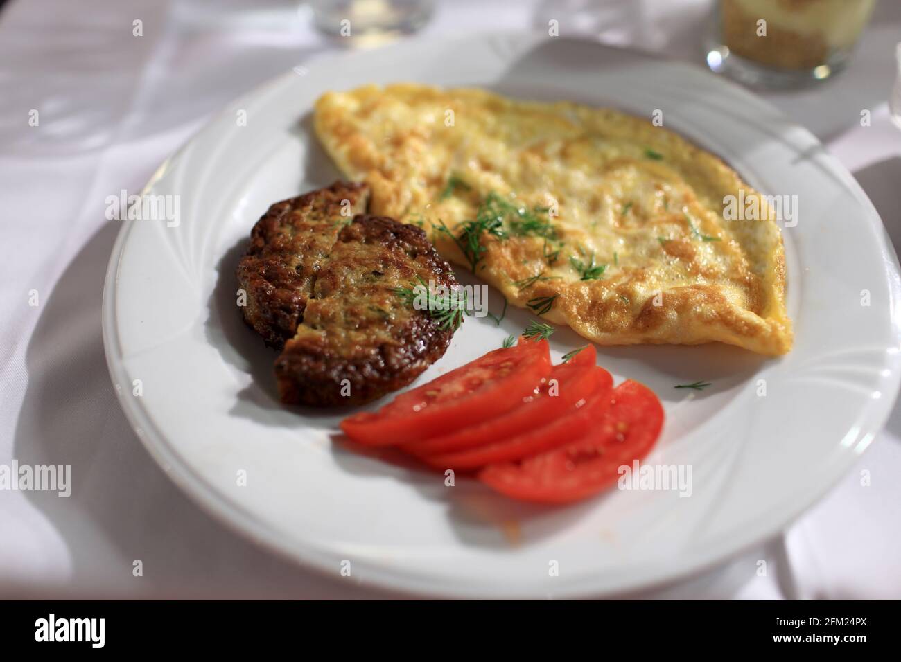 Roasted morning omelette in plate hi-res stock photography and images ...