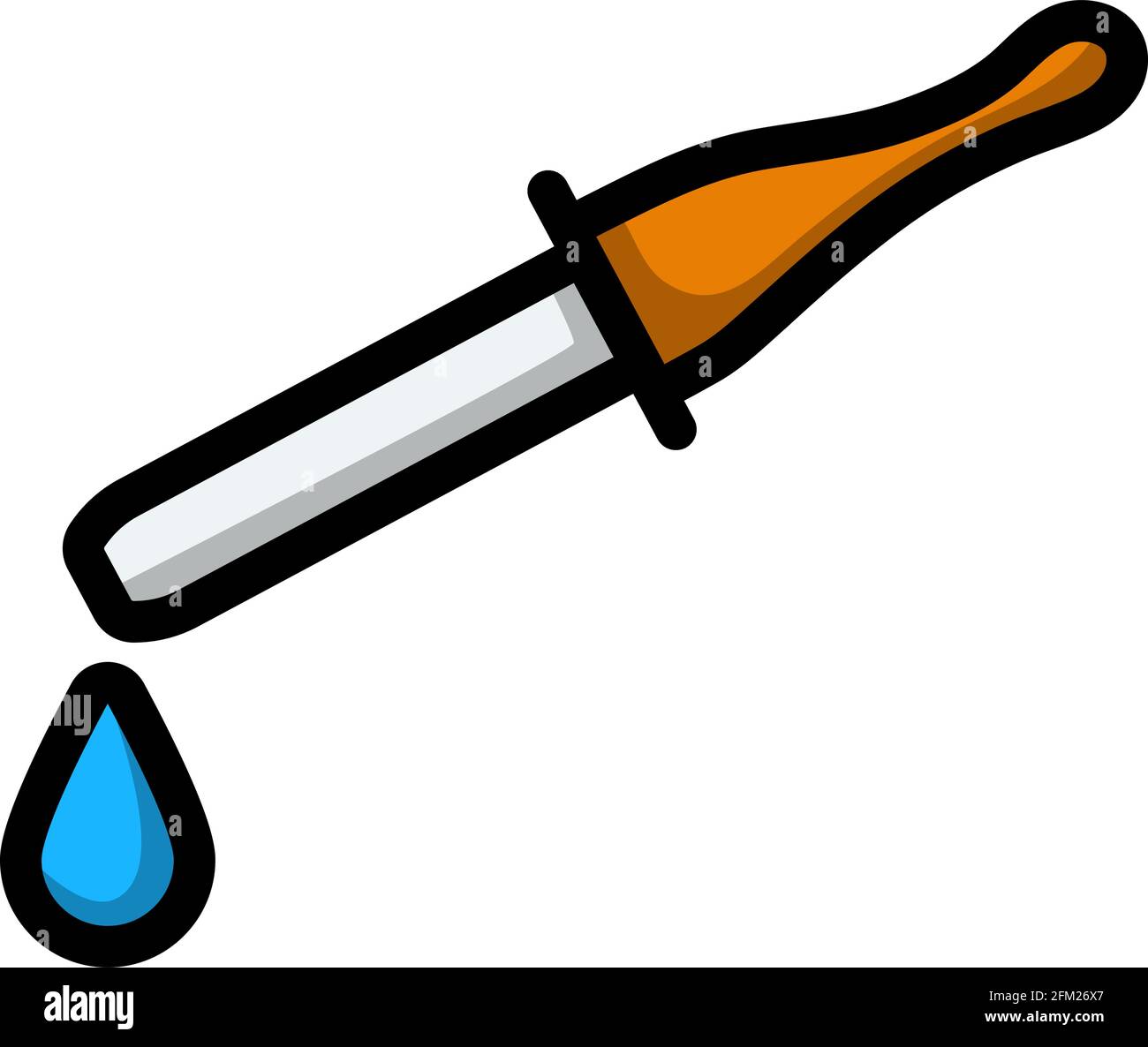 Dropper Icon. Editable Bold Outline With Color Fill Design. Vector ...