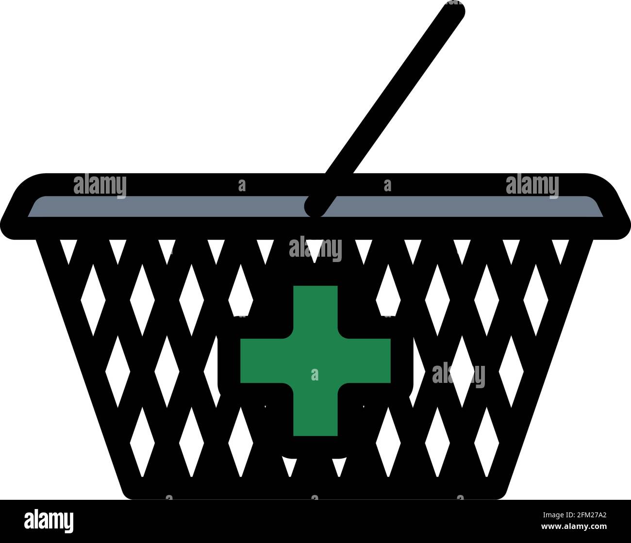Pharmacy Shopping Cart Icon. Editable Bold Outline With Color Fill ...