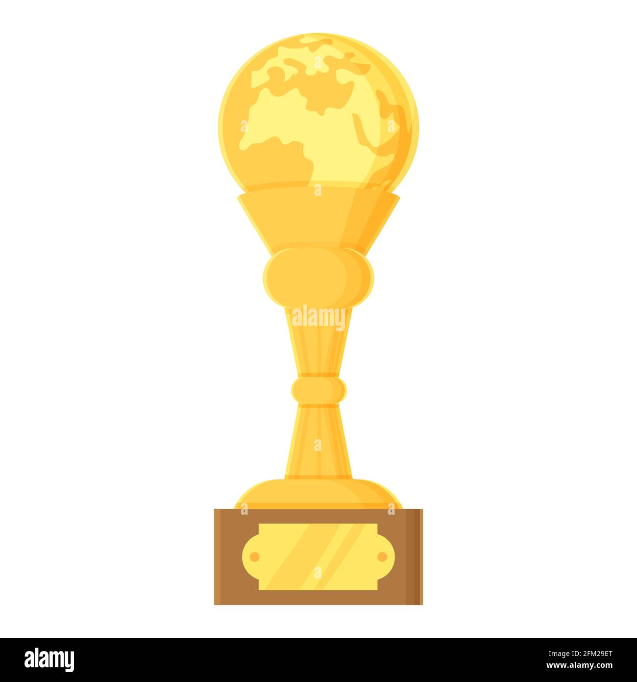 Cartoon winner cup object. Golden trophy with crown. Prize, success ...