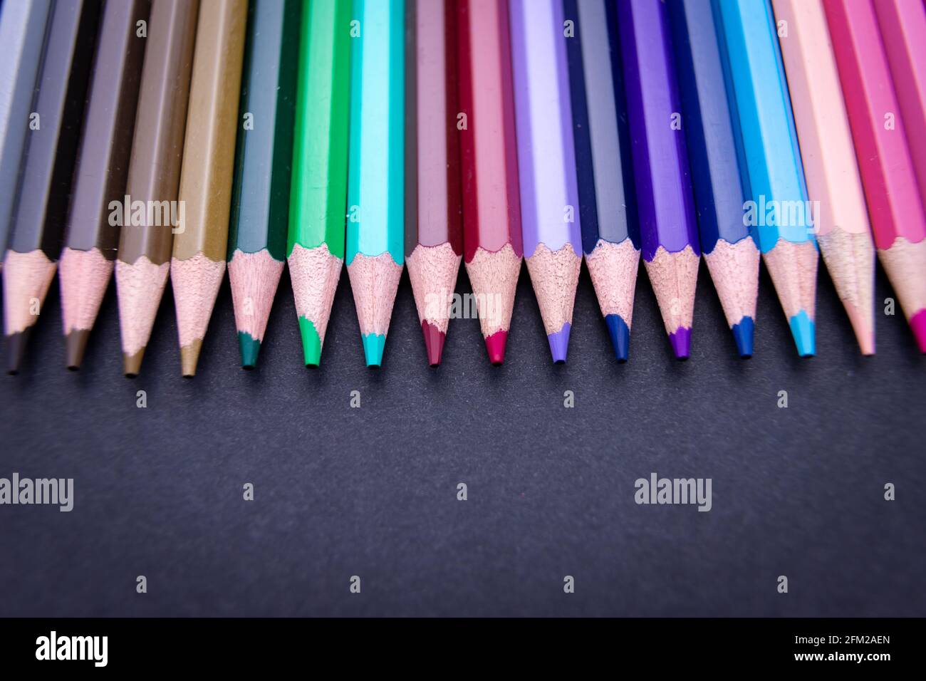 Colorful Pencil Set Isolated on Black background Stock Photo - Alamy