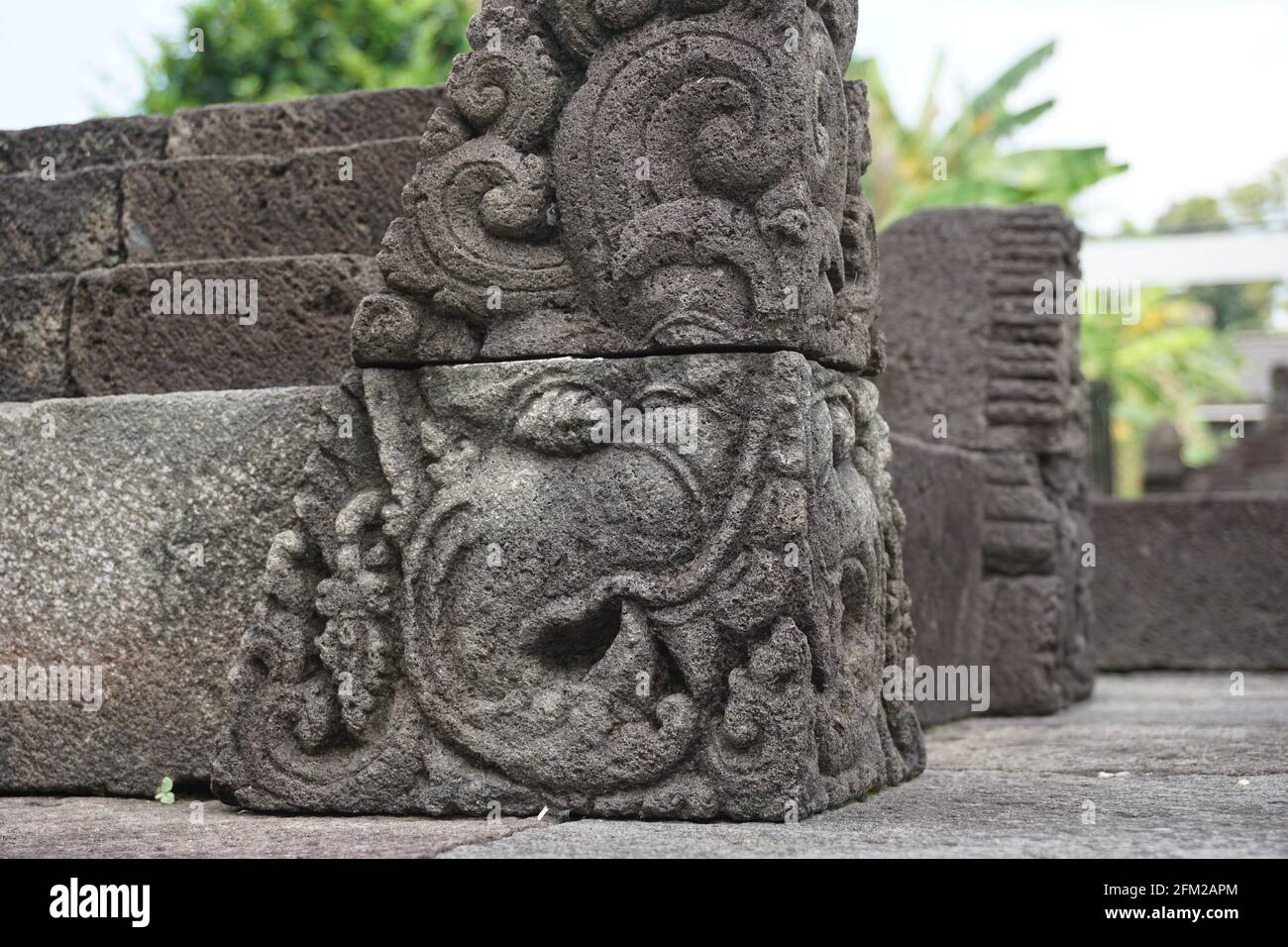 Blitar, East Java, Indonesia - April 25th, 2021 : carving stone on ...