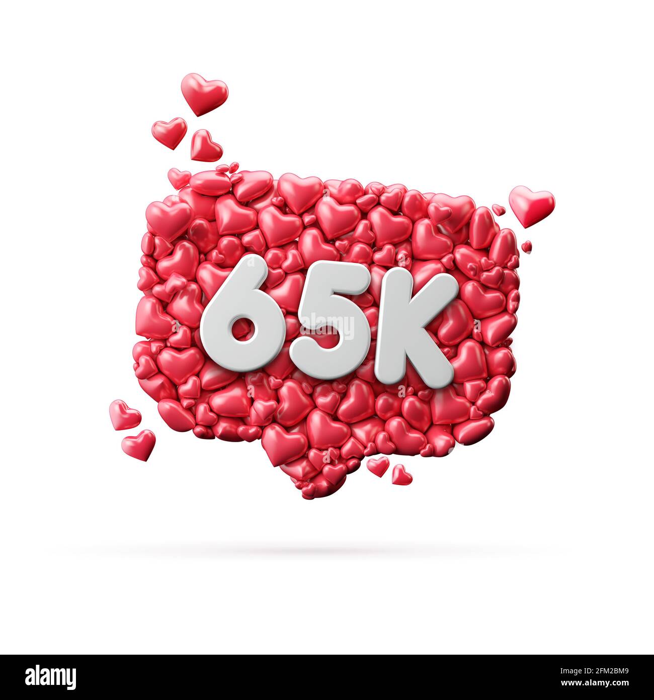 65 thousand social media influencer subscribe or follow banner. 3D ...