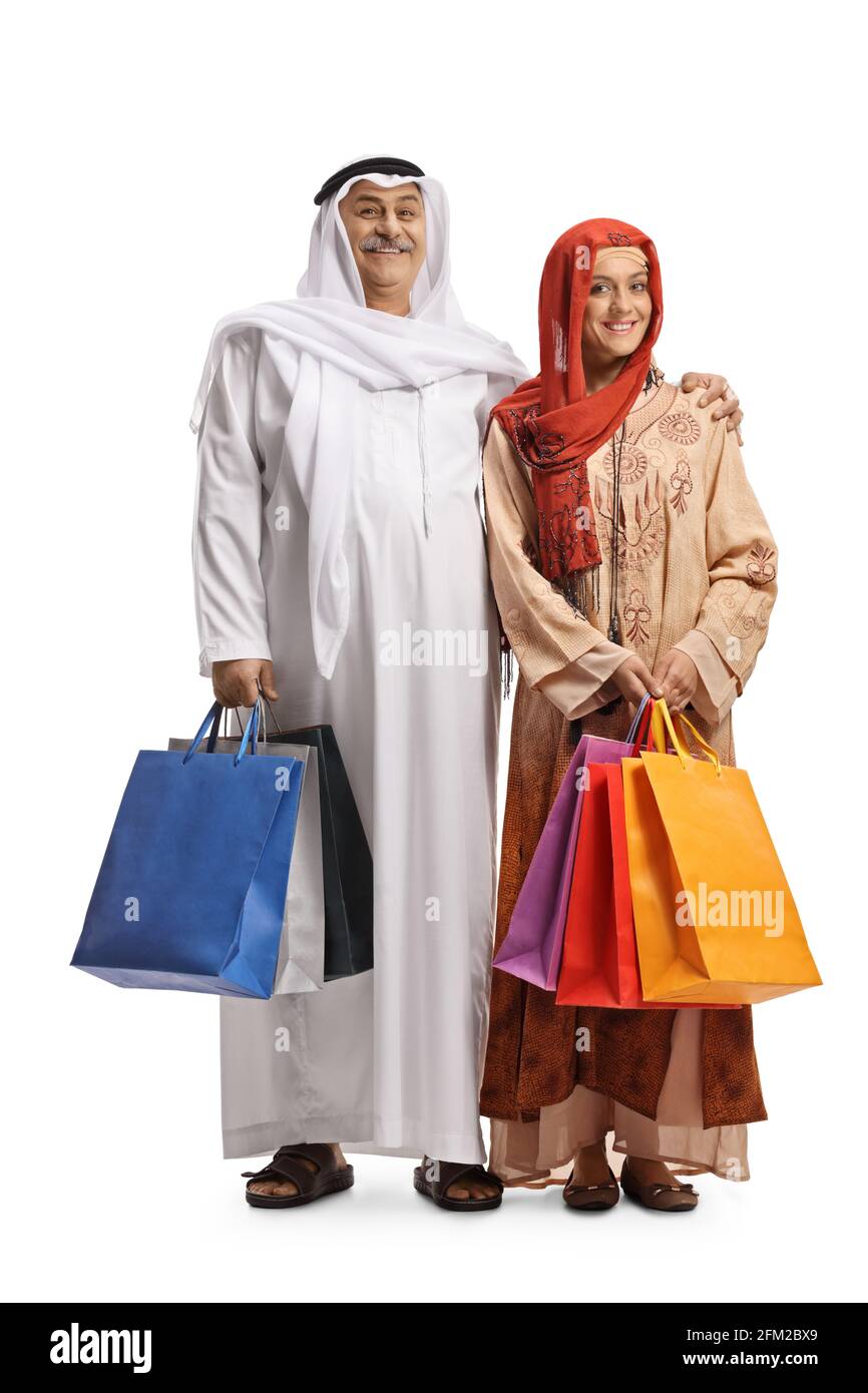 Beautiful arab woman holding Cut Out Stock Images & Pictures - Alamy