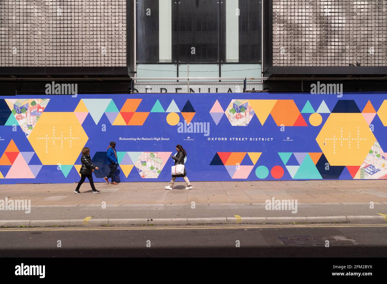 Attractive Hoarding at Oxford Street covering up the closed Debenhams ...