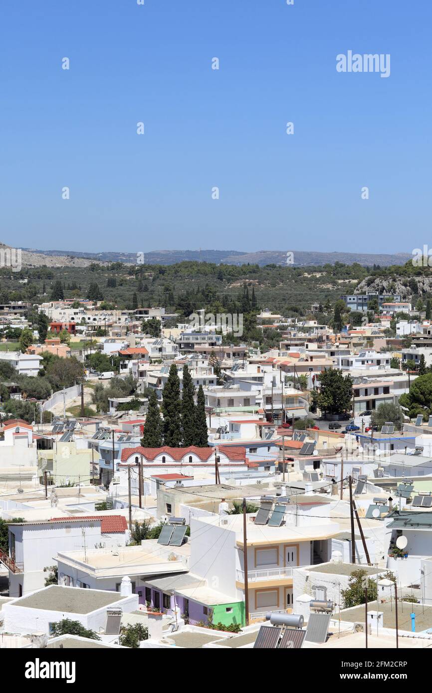 Archangelos village on Rhodes island in summer, Greece Stock Photo - Alamy