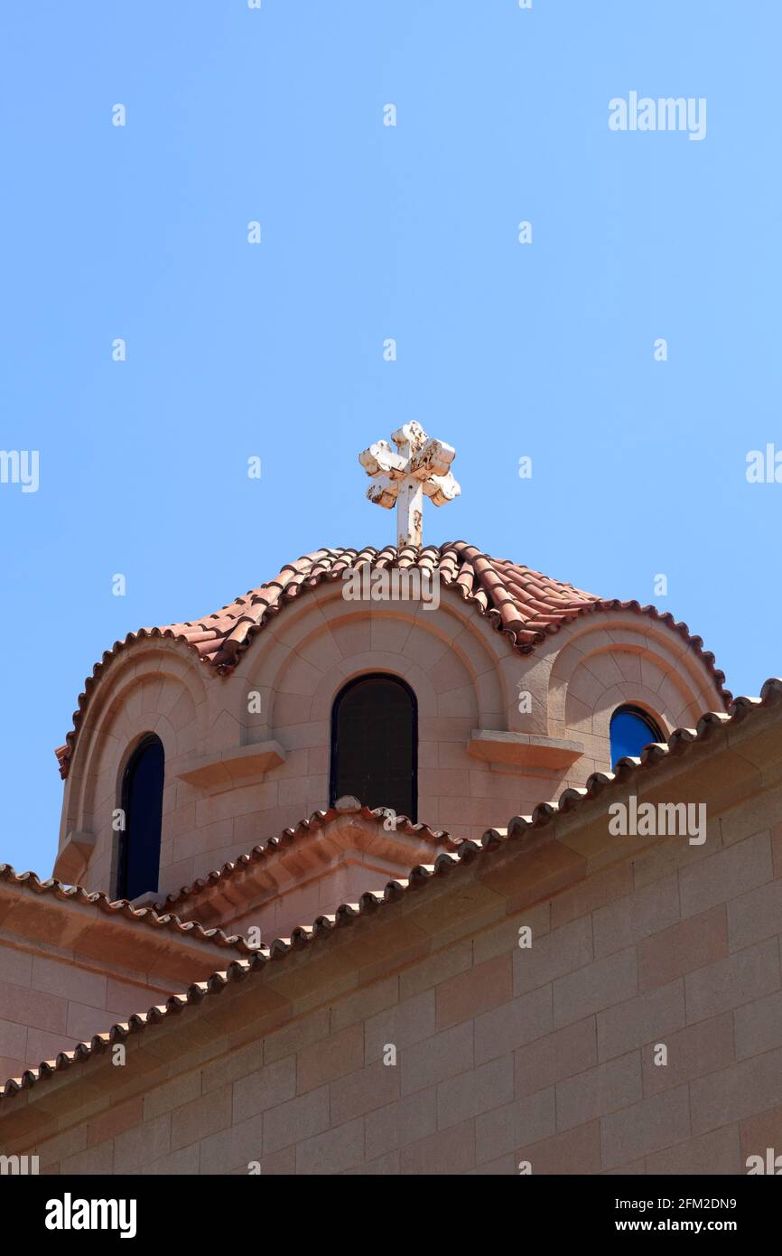 Cupola of greek church in Faliraki, Rhodes Stock Photo - Alamy