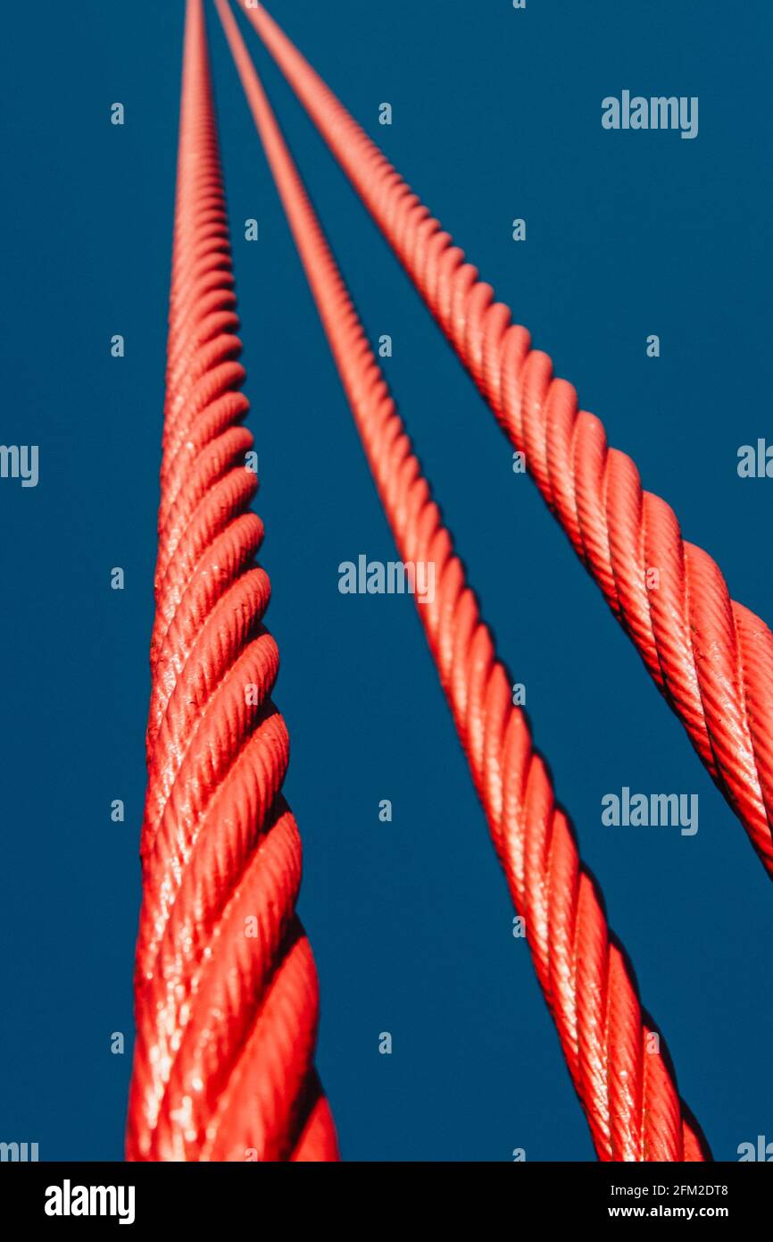 Bridge cables close up hi-res stock photography and images - Alamy